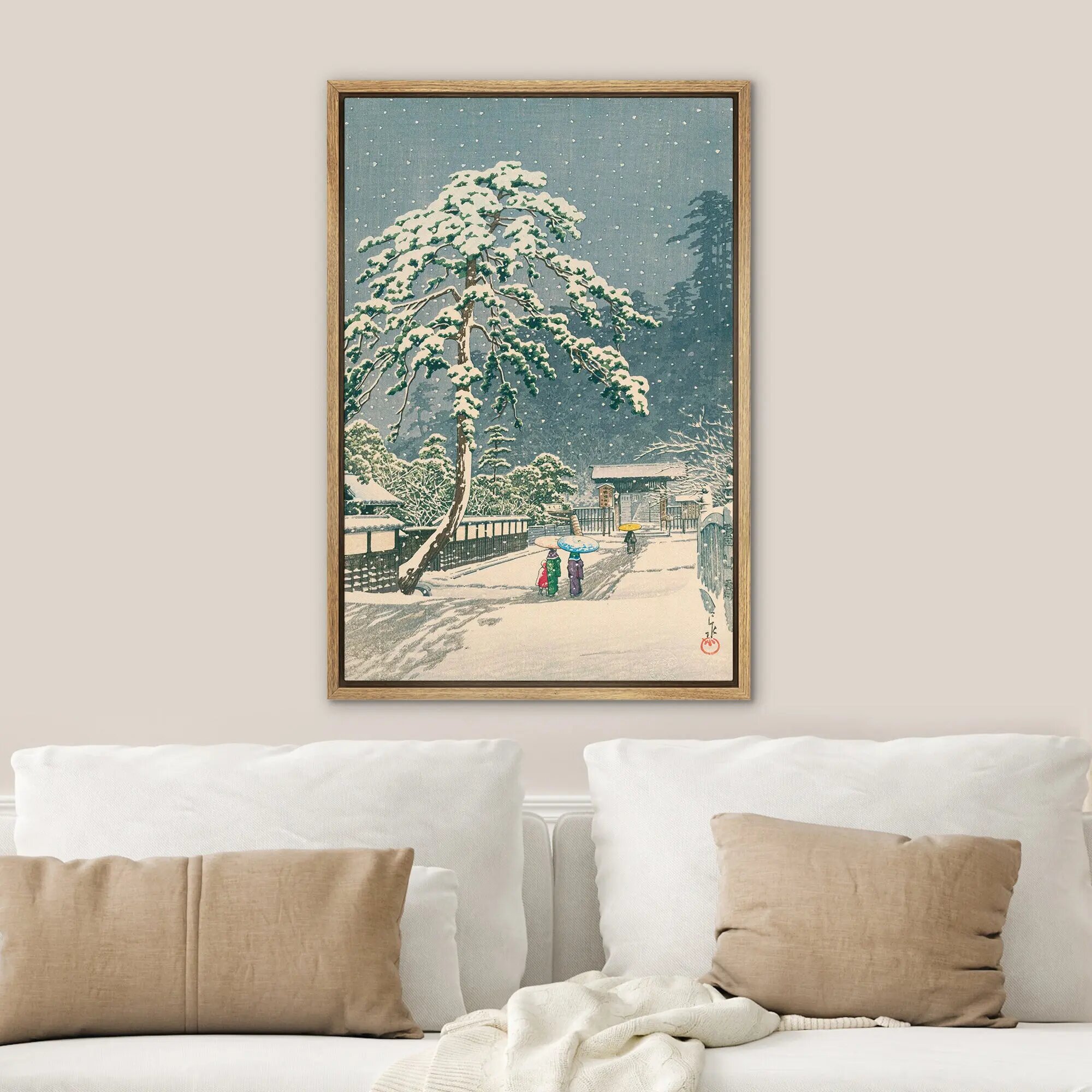 Японские винтажные пейзажные картины Kawase Hasui Ukiyo-e на холсте 04, 20x30cm No Framed