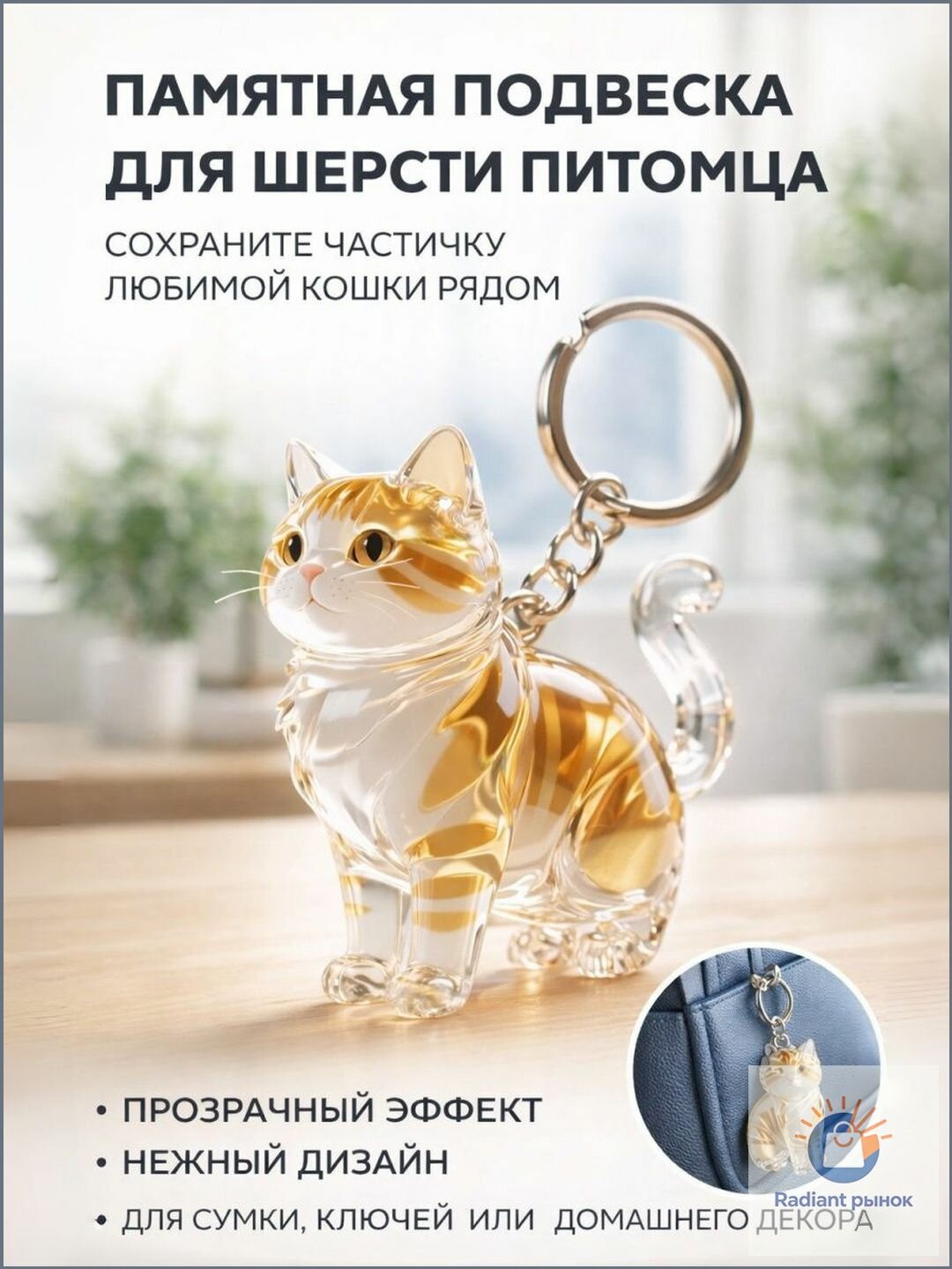 Подвеска / памятный аксессуар для хранения шерсти питомца
