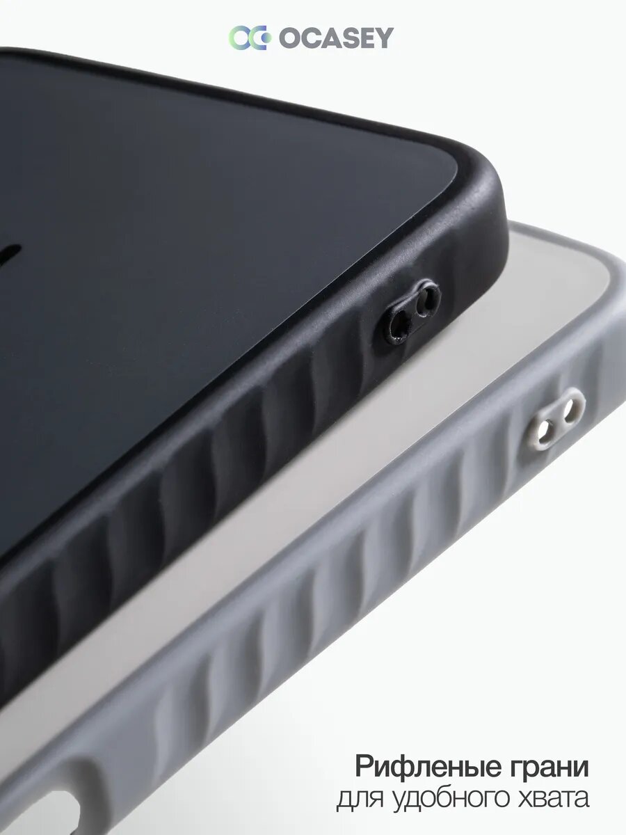 Чехол О'кейси, для iPhone 16 Pro Max, карбоновый, защита камеры, черный — фото 1