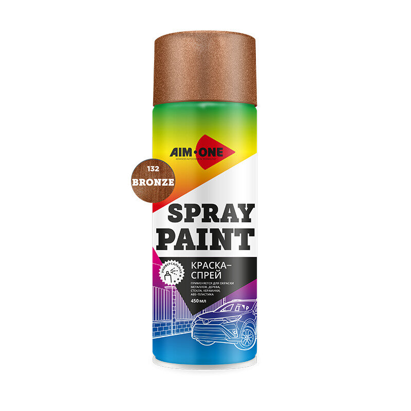 Краска-спрей бронза Spray paint bronze AIM-ONE 450 мл (аэрозоль) SP-BZ132