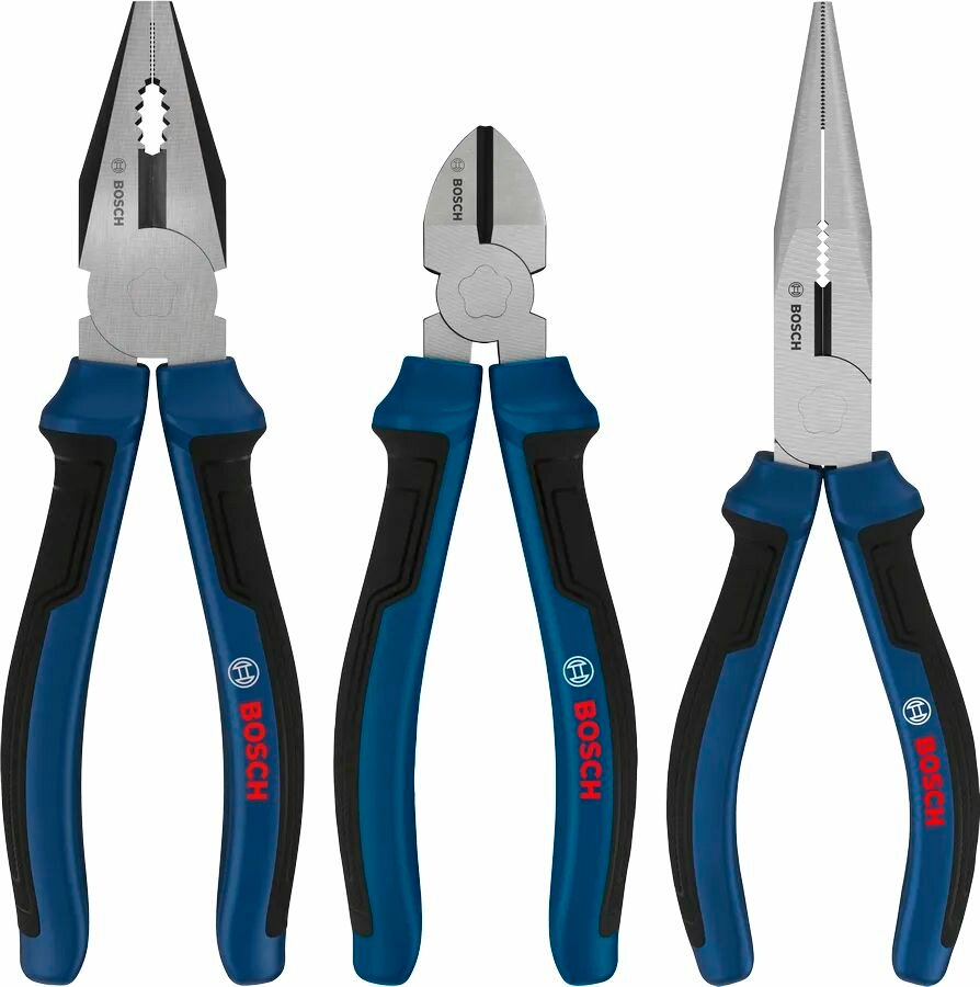 Клещи и бокорезы BOSCH 1600A039RF, Шарнирно-губцевый инструмент 160/180 мм, Хромованадиевая сталь, твердость 60 HRC