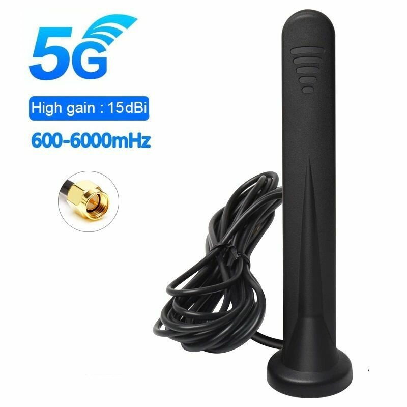 Антенна LP15-S360 SMA внешняя всенаправленная на магните (круговая) LTE/3G/4G усиление15 ДБ