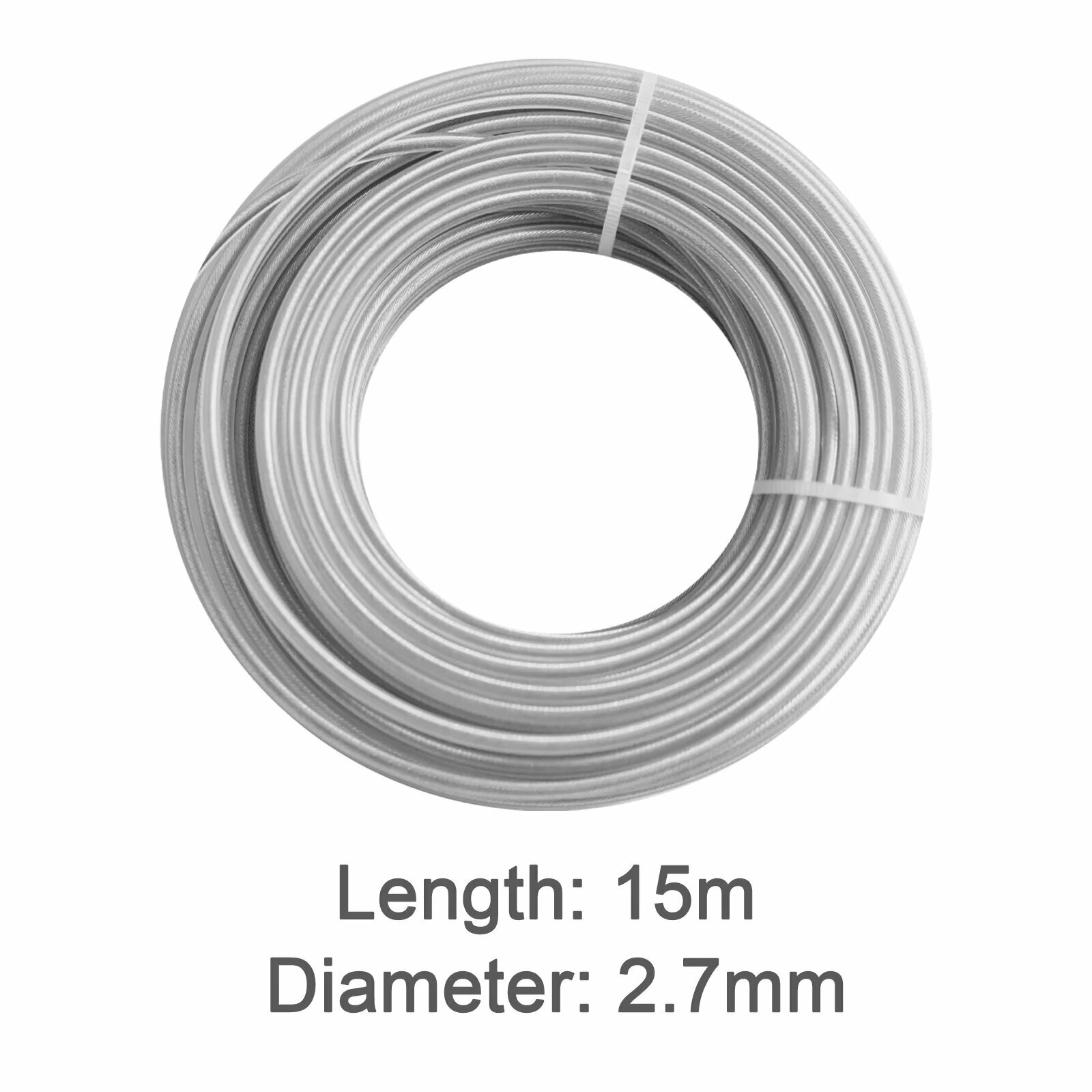 Стальная леска для триммера TSES 2-3 мм Белый, 15mx2.7mm