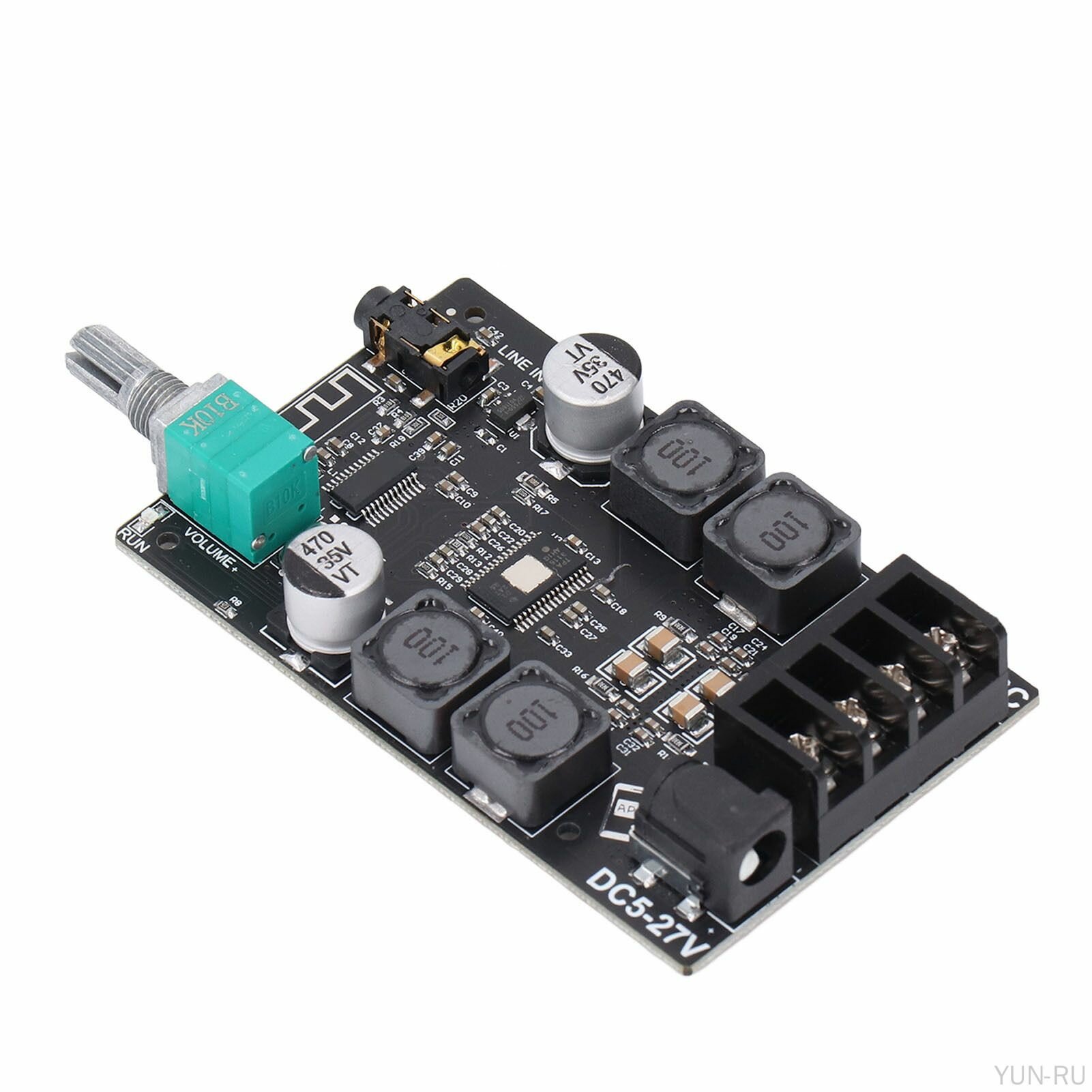 Плата усилителя Bluetooth 5.0 TPA3116D2 с выходной мощностью 50Wx2 для DIY bluetooth-колонок, поддерживающая AUX и bluetooth входы, 4-8 Ohms, 30-200W пассивных колонок, с материалом PCB, Алюминиевый