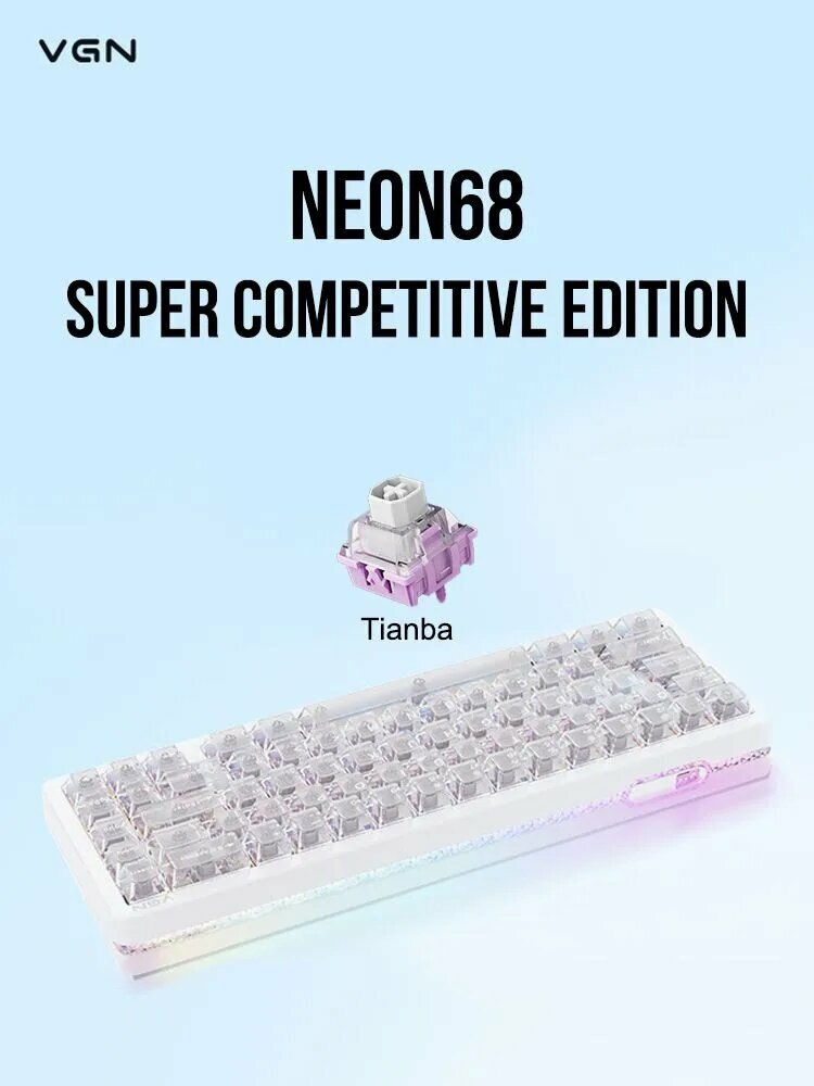 VGN Игровая клавиатура проводная Neon 68 Super Competitive Edition, Английская раскладка, слоновая кость