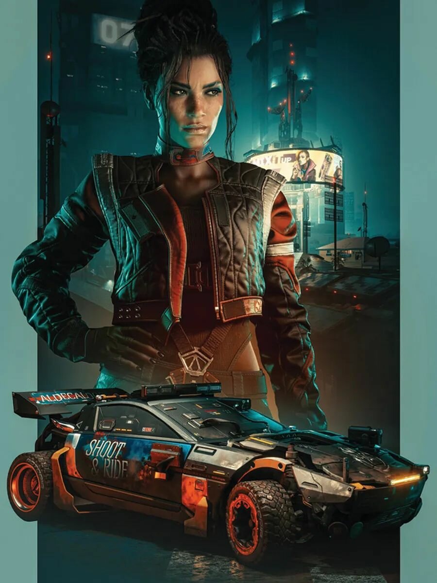 Постер для интерьера на стену (40х50 см). Игра Cyberpunk 2077 - Панам Палмер (Panam Palmer)
