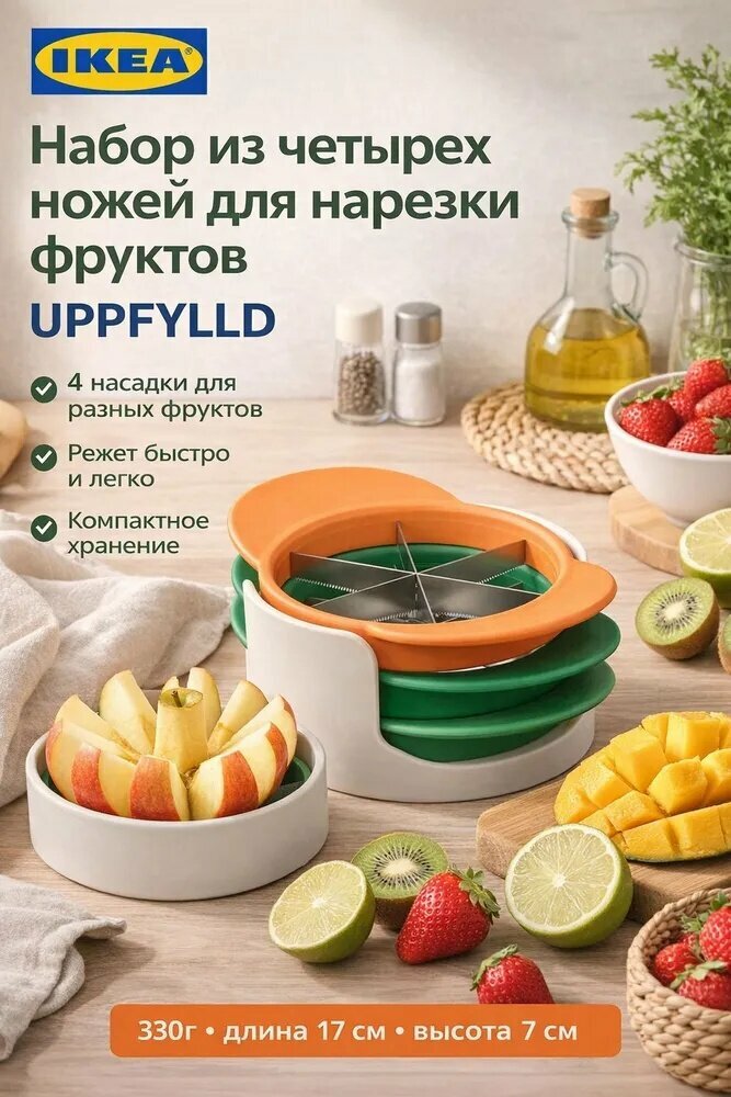Набор из четырех ножей для нарезки фруктов IKEA UPPFYLLD