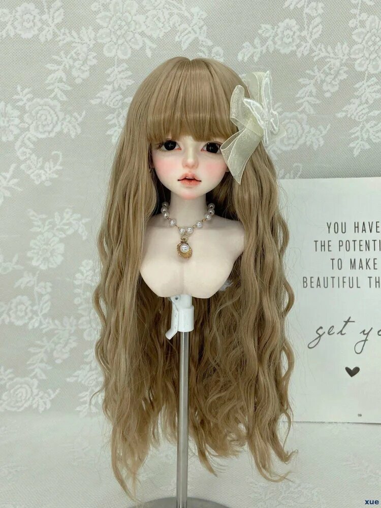 Кукольный парик, подходит для куклы BJD 1/3, размер головы 22-23 см, Светло - коричневый