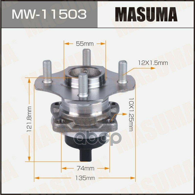 Подшипник задн. ступ. TOYOTA Corolla 1.4D-2.0D 02-03/ Prius 1.5 00-04 Masuma арт. MW-11503