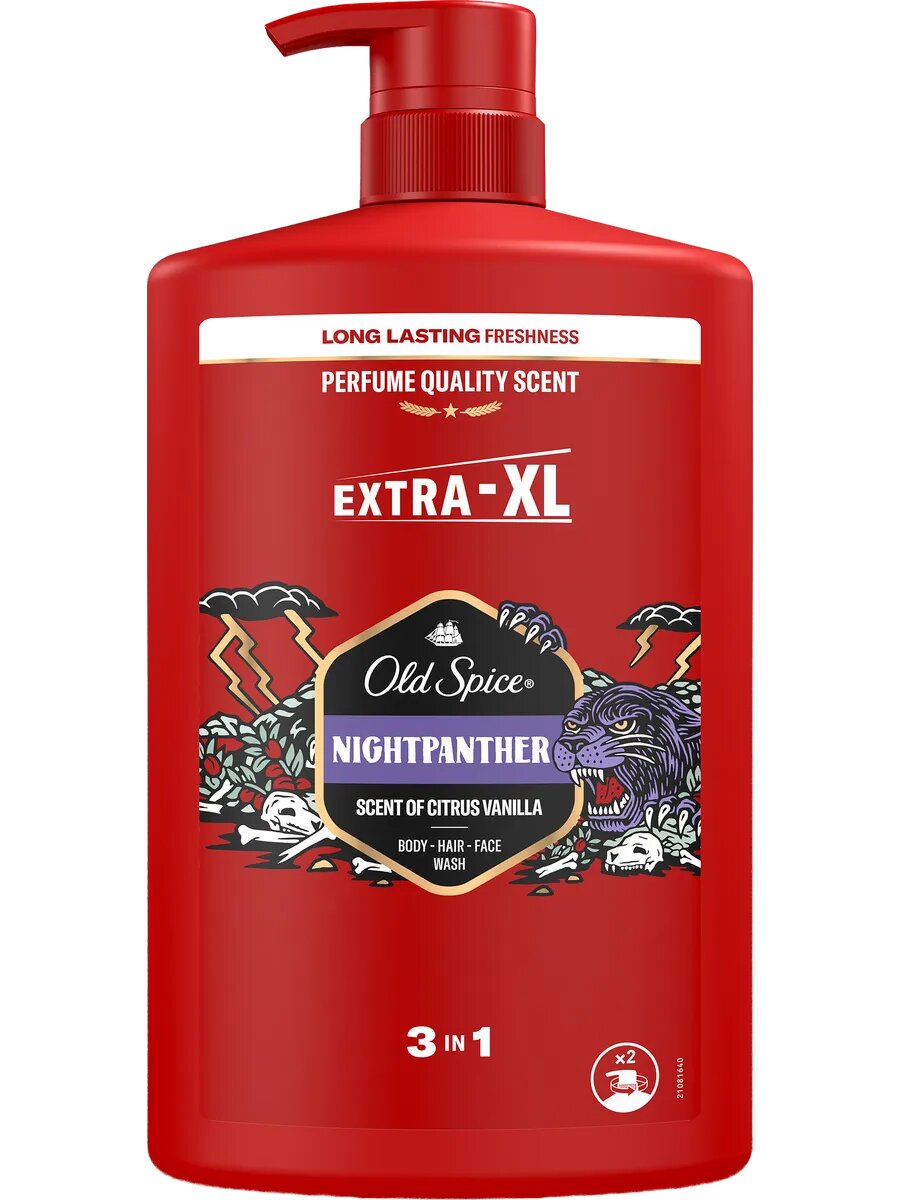 Гель для душа+Шампунь OLD SPICE Nightpanther, 1000 мл