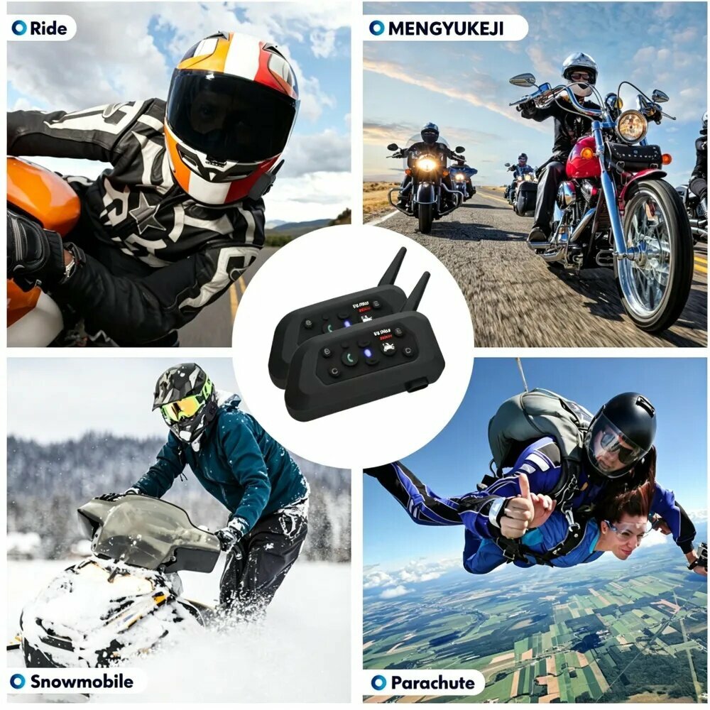 Мотоциклетная Bluetooth-гарнитура; интерком для шлема ; V6 plus-2шт