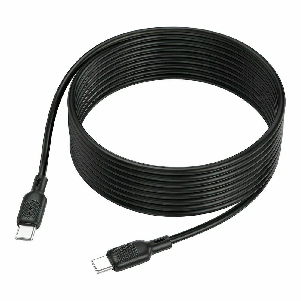 Кабель Tupe_C - Tupe_C BOROFONE BX113, 3А, 60W, 3м, силикон ЮСБ кабель Тип_Ц - Тип_Ц