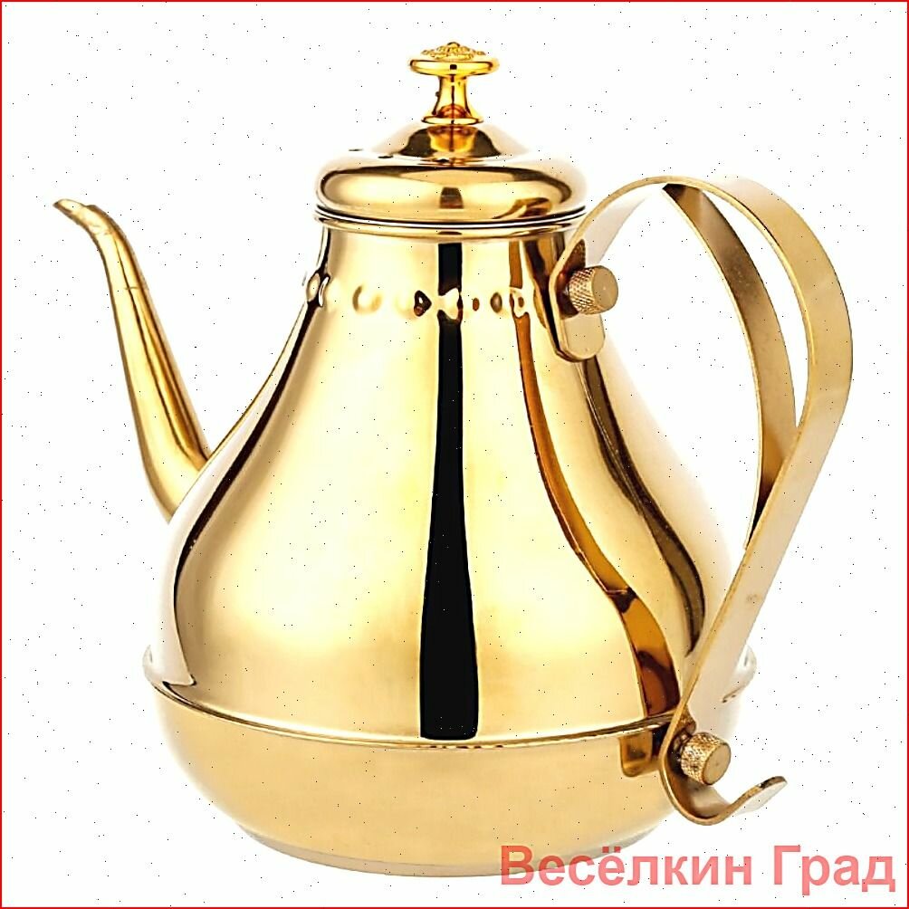 Чайник, нержавеющая сталь, объем 1.8л, золотистый, стильный дизайн