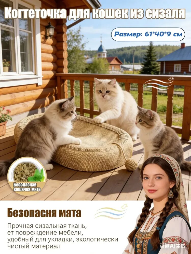 Когтеточка картонная для кошки 60х40 см с травяной смесью, напольная лежанка из гофрокартона для котов, когтедралка картонная для кошек , царапка антистресс для котят, зоотовары для животных