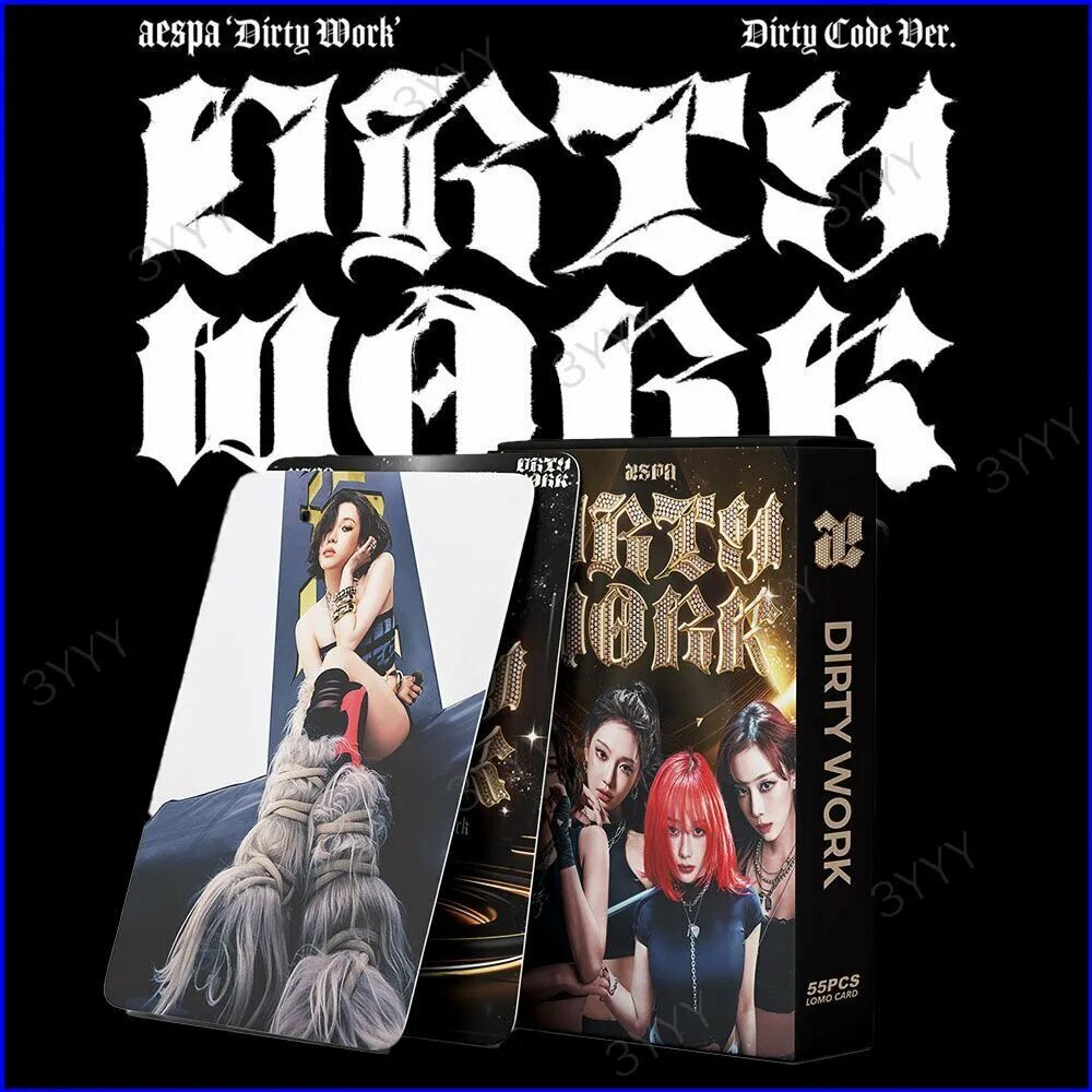 Эксклюзивный коллекционный постер 2025 Whiplash с фотокартами KPOP, Dirty Work MINI Single Album от VOFIRROB AESPA LOMO, комплект из 55 штук