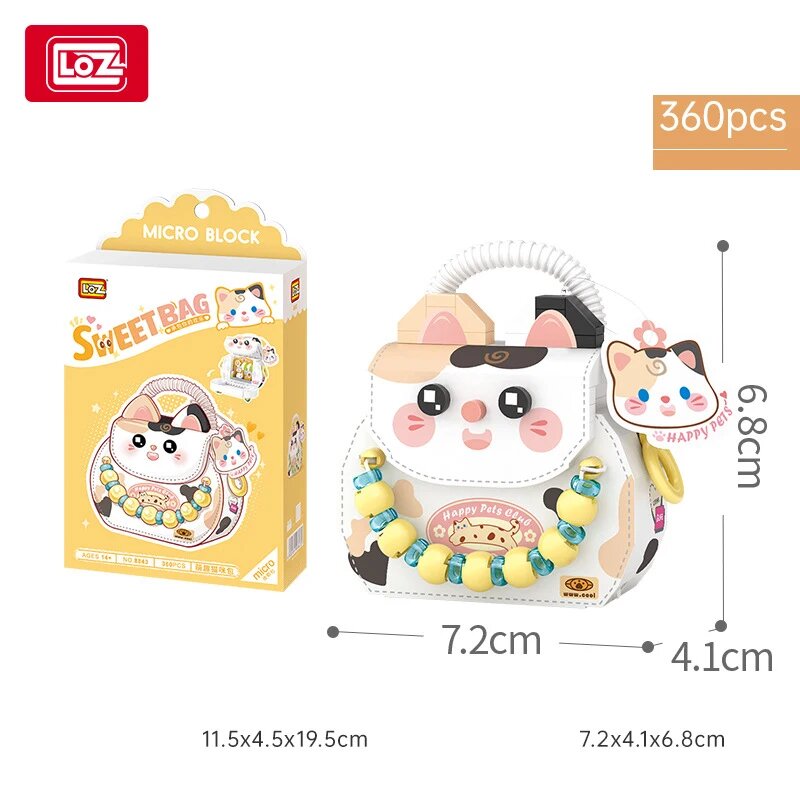 LOZ Fun Bag Микро-блоки с мультяшным котом With box1