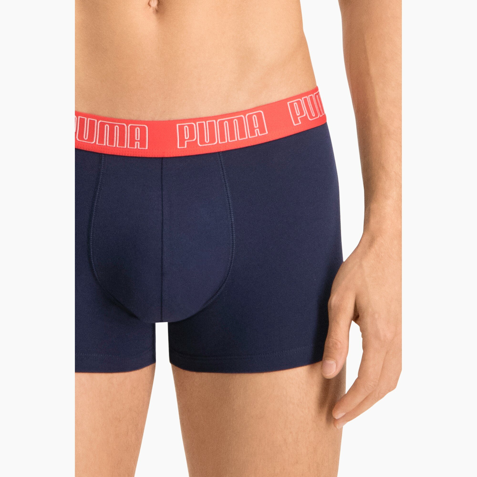 Трусы PUMA BASIC TRUNK 2P, размер S, серый/темно-синий — фото 1