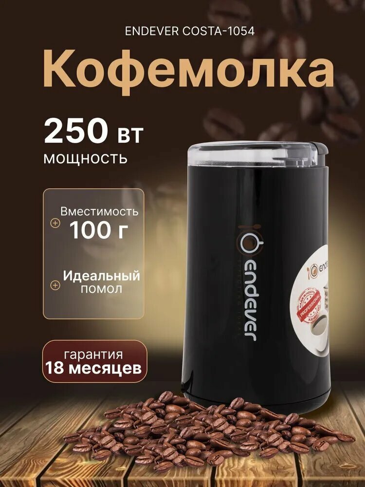 Кофемолка электрическая Endever Costa-1054 / 250 Вт / на 100 грамм кофе