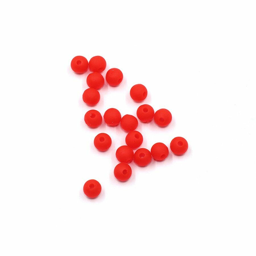 Бусина количество 20 штук "Soft Beads" от фирмы Namazu, диаметр 6мм, цвет: Красный