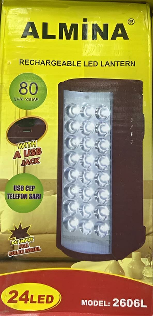 Фонарь ALMINA 2606L, LED-подсветка, Power Bank, черный/прозрачный, 255 г