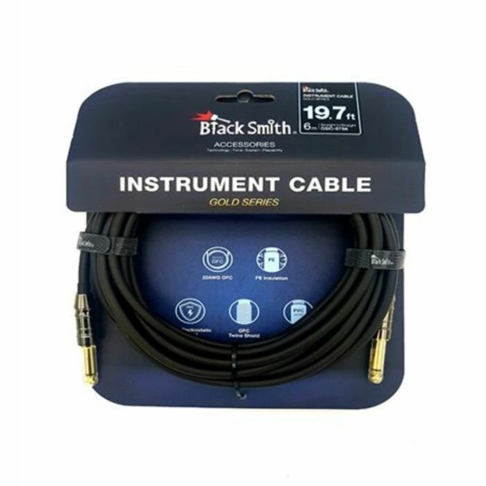 BlackSmith Instrument Cable Gold Series GSIC-STS6 6.0m Кабель аудио 1xJack - 1xJack