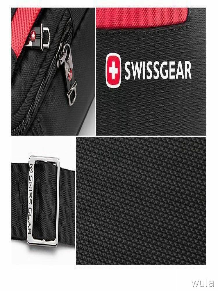 Сумка-портфель SwissGear черная с ручкой и плечевым ремнем, с двумя передними карманами, для офиса и деловых поездок — фото 1