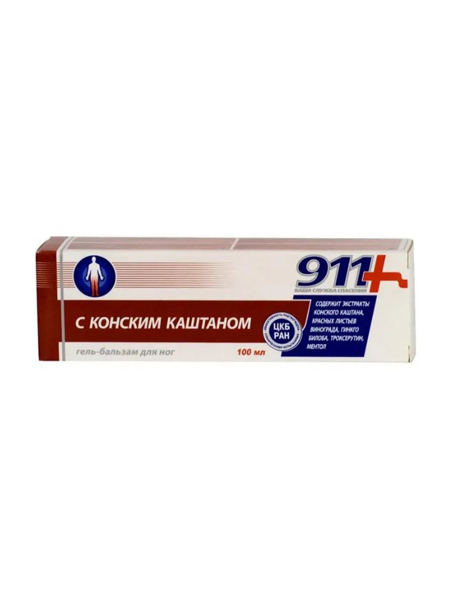 911 Гель-бальзам с конским каштаном для ног 100 мл 1 шт
