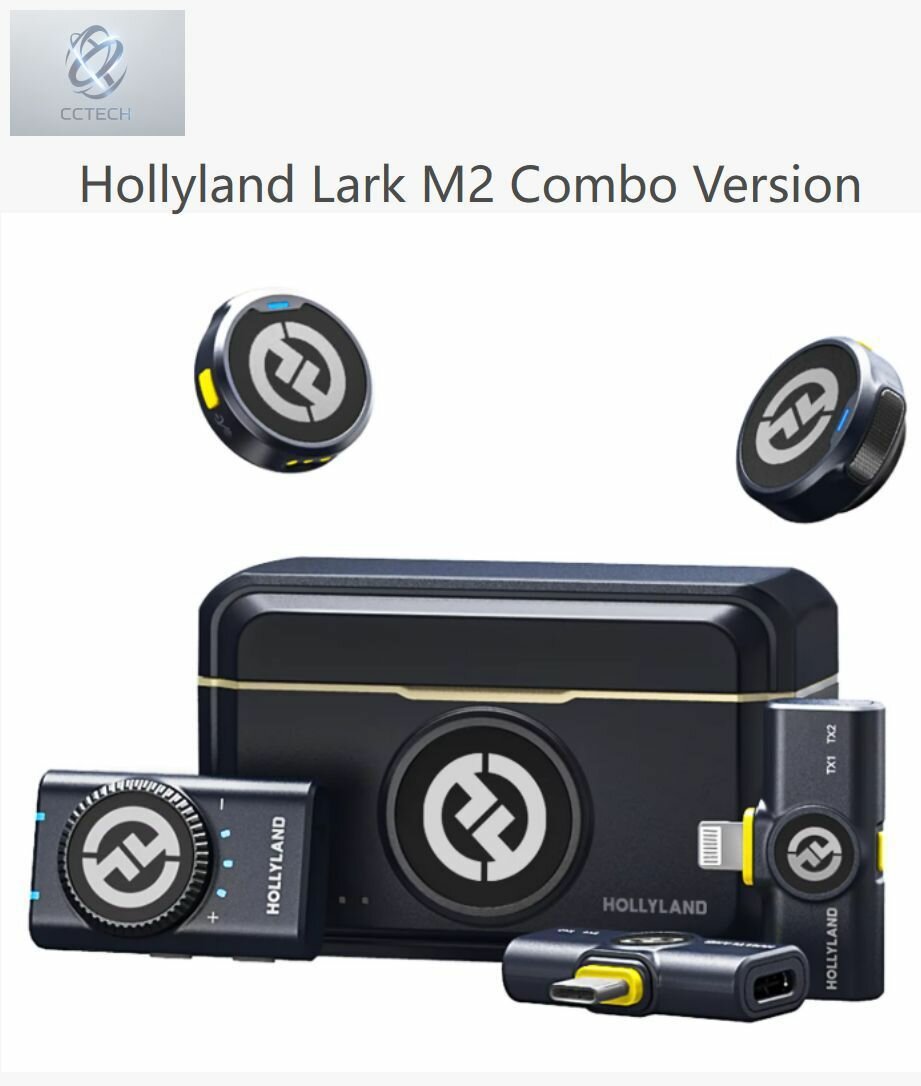 Микрофон для мобильного устройства Hollyland Lark M2 combo для iPhone/Android/камеры, черный