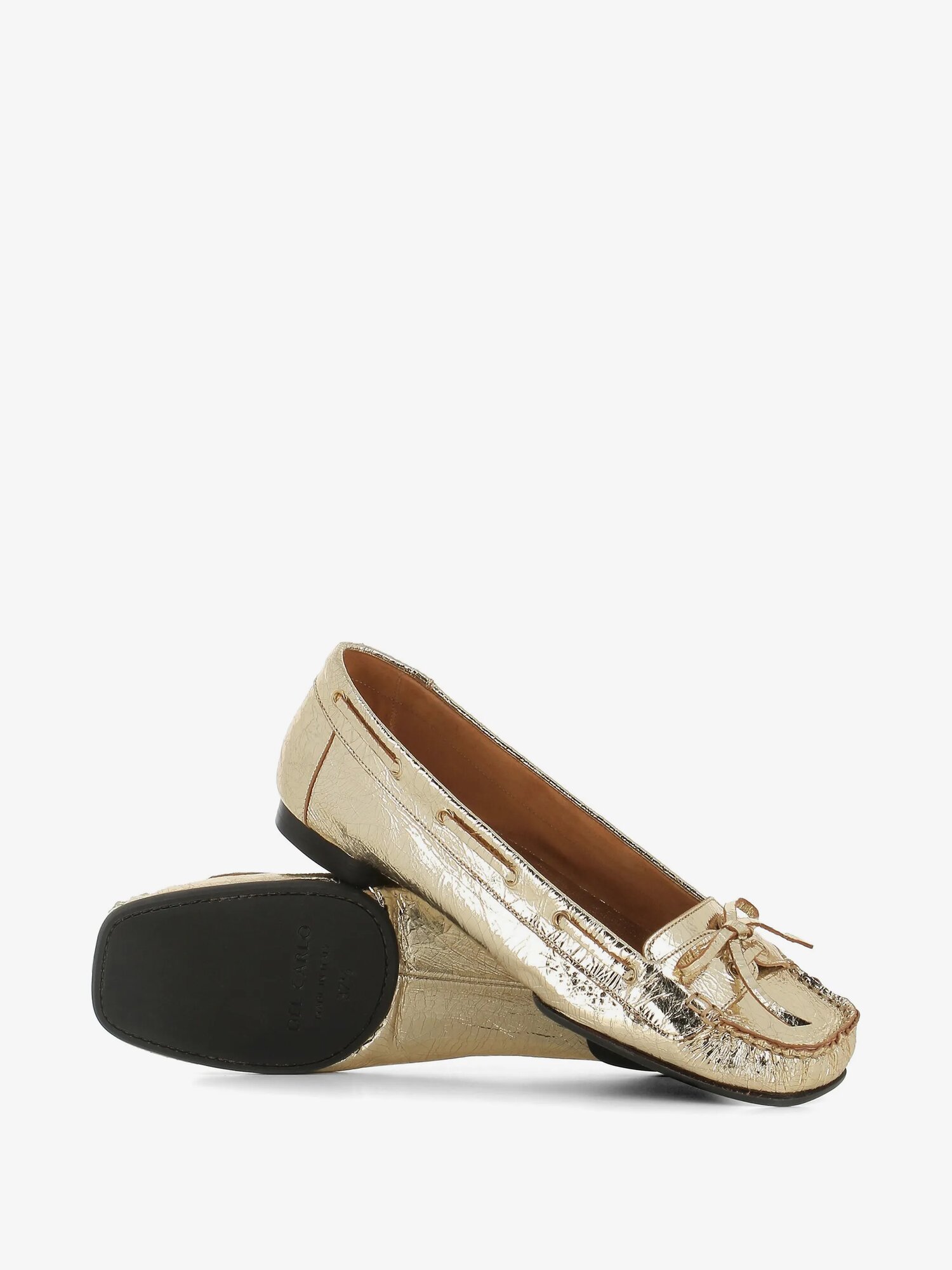 Лоферы DELCARLO Leather loafers, размер 37, gold — фото 1