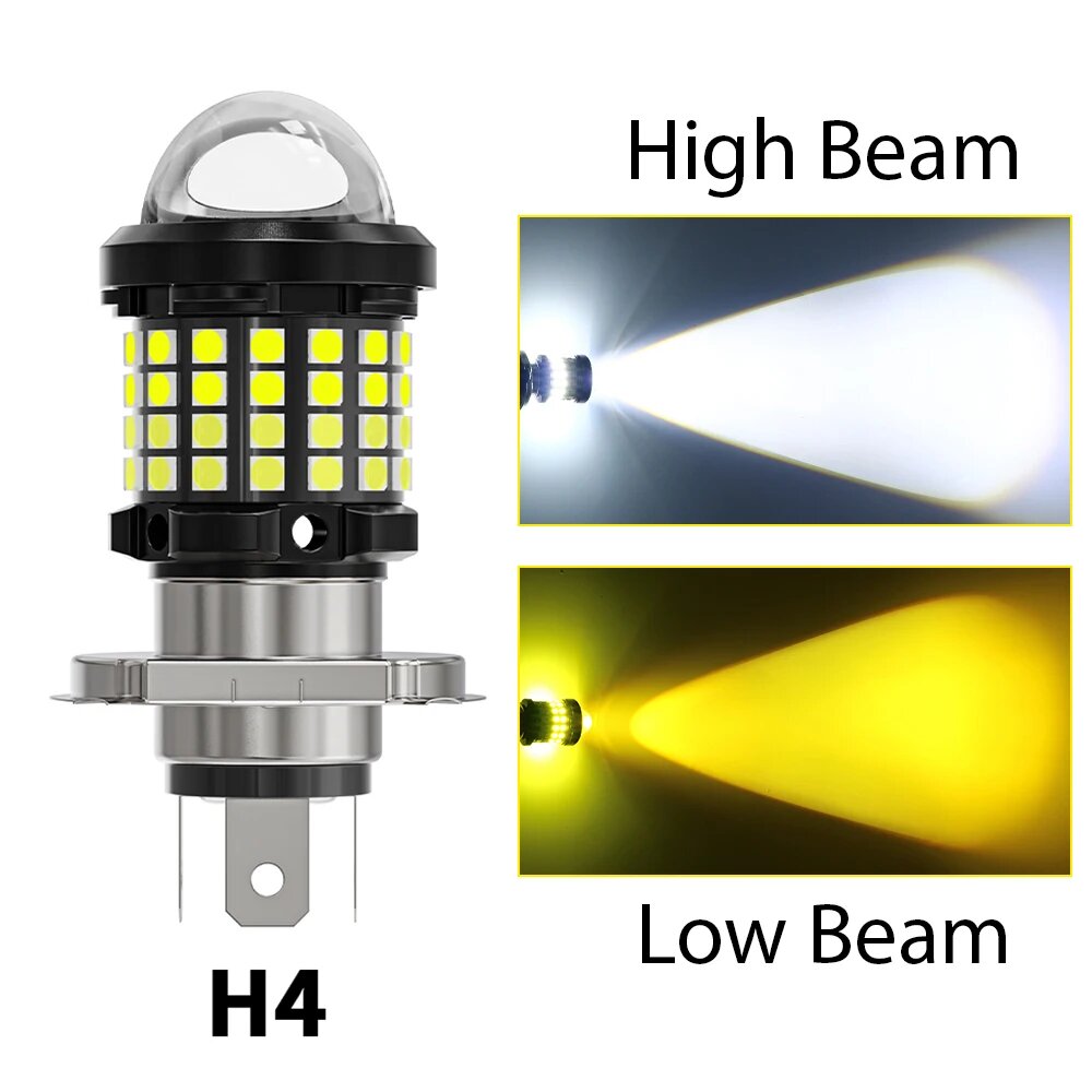 Oprah H4 LED H6 BA20D Лампа для фар мотоцикла CSP Линза проектора Белый Желтый Hi/Lo Beam Лампа для мото-скутера Аксессуары 12 В