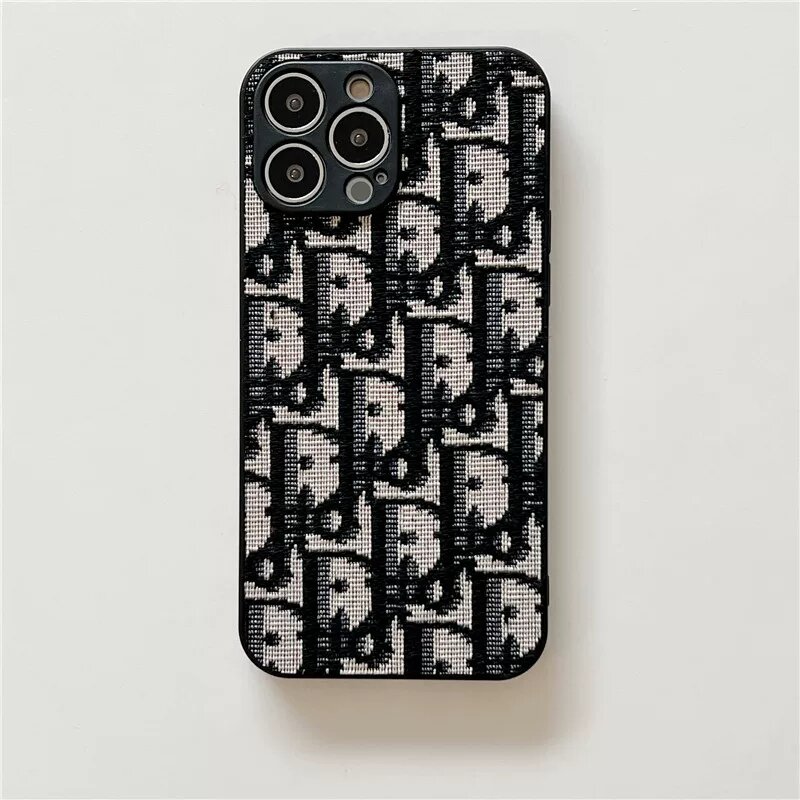 Вязаная вышивка чехол для iPhone 16 с точными отверстиями для камеры и полным покрытием, черный цвет