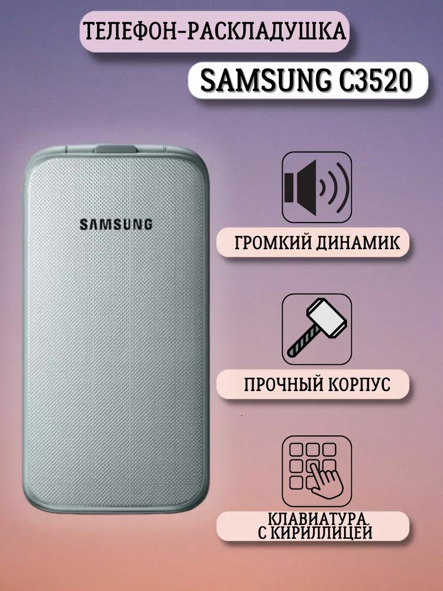 Мобильный телефон Samsung GT-C3520, серебристый