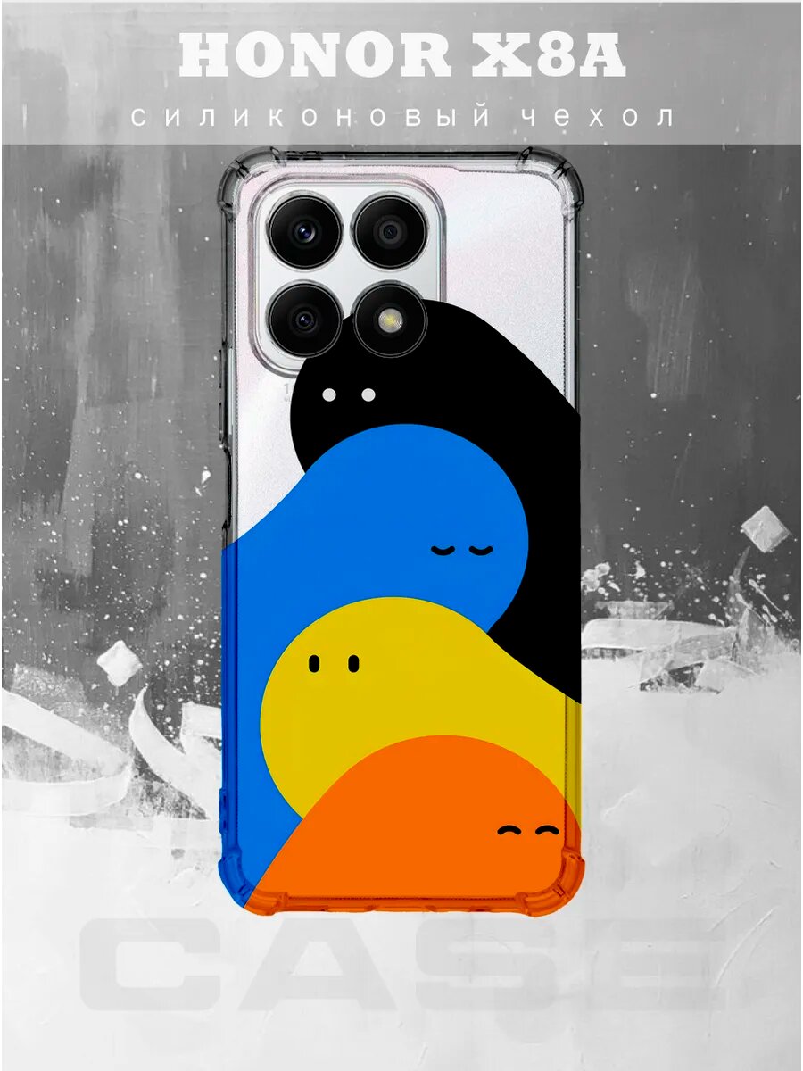 Чехол на HONOR X8A с принтом цветные фигуры
