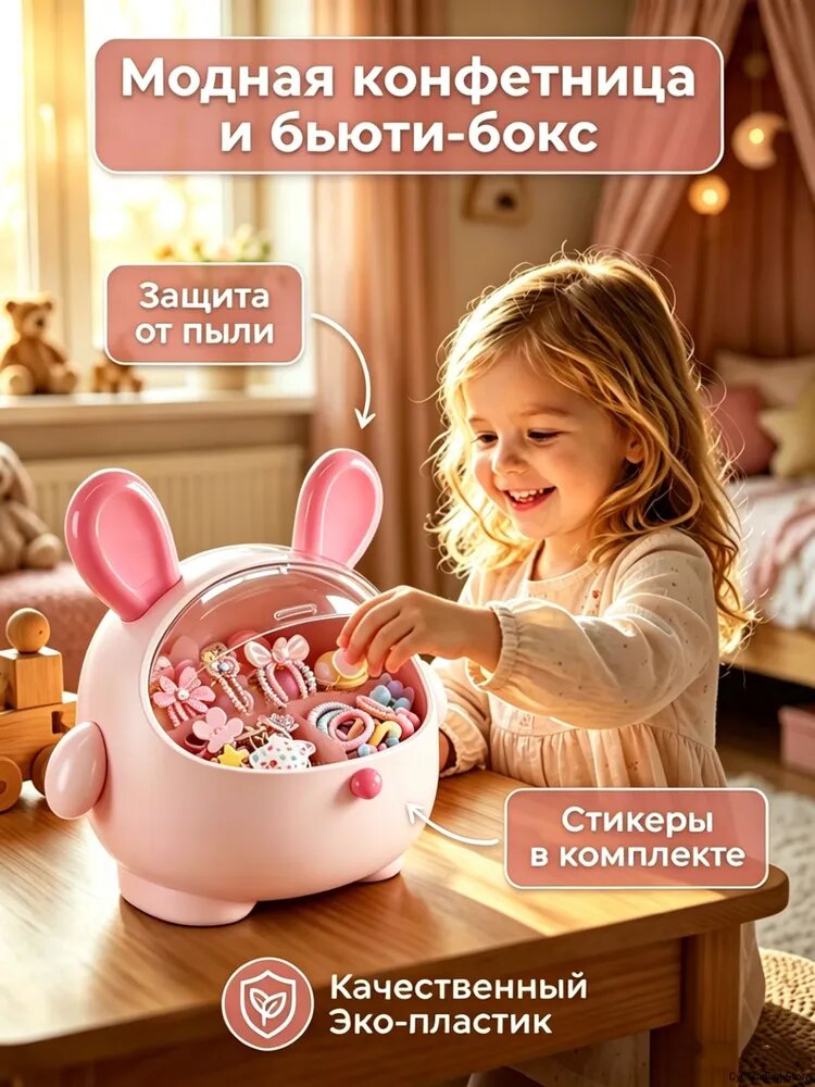Шкатулка-сундук Универсальная "розовый", 1 шт