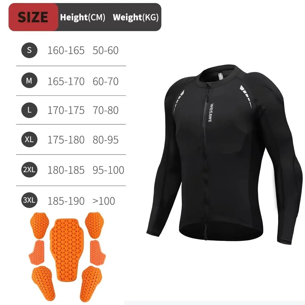 Мужская мотокуртка WOSAWE L, черная с мягкой защитой