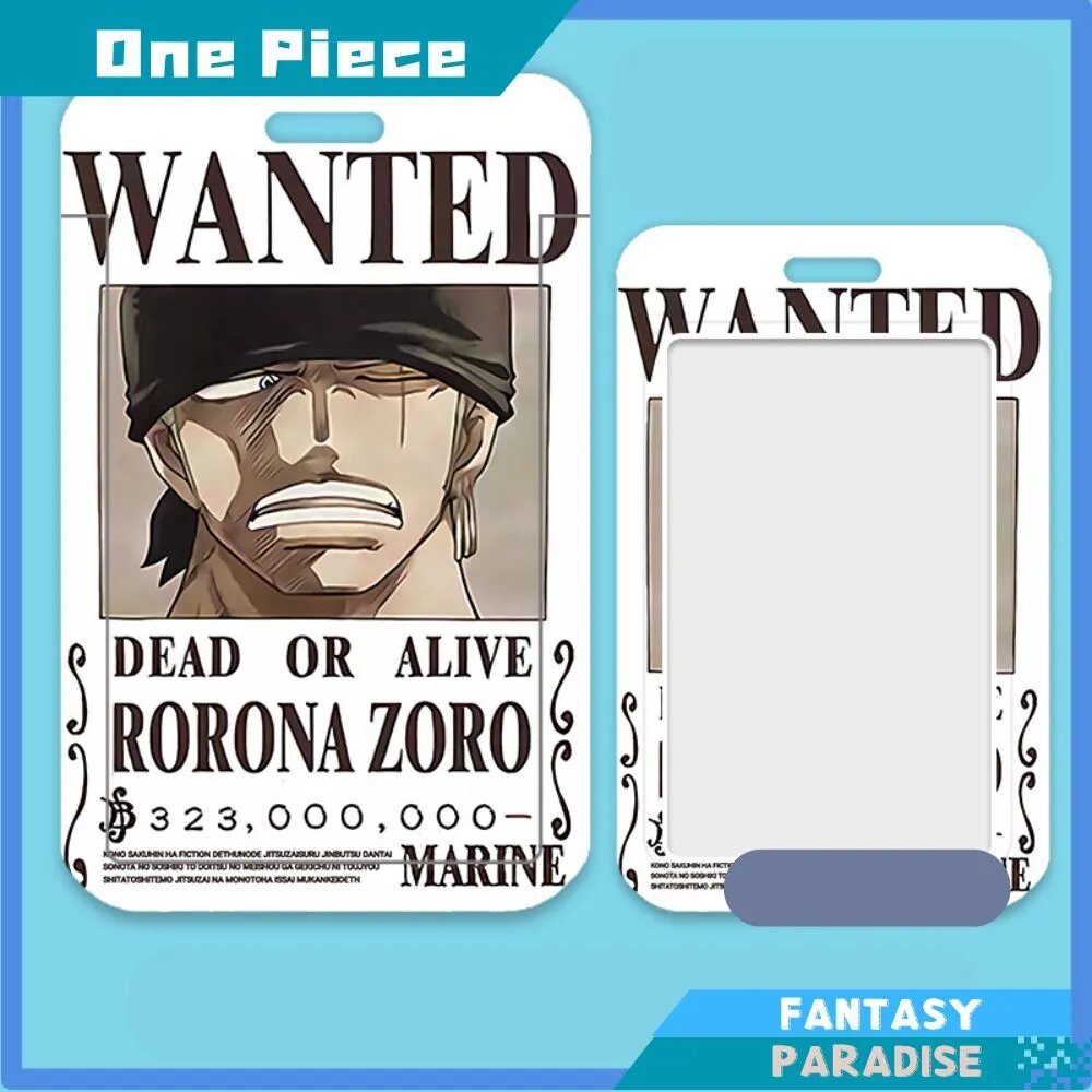 Чехол для пропуска, бейджик для школьника, One Piece, ПВХ, зеленый, 110 мм