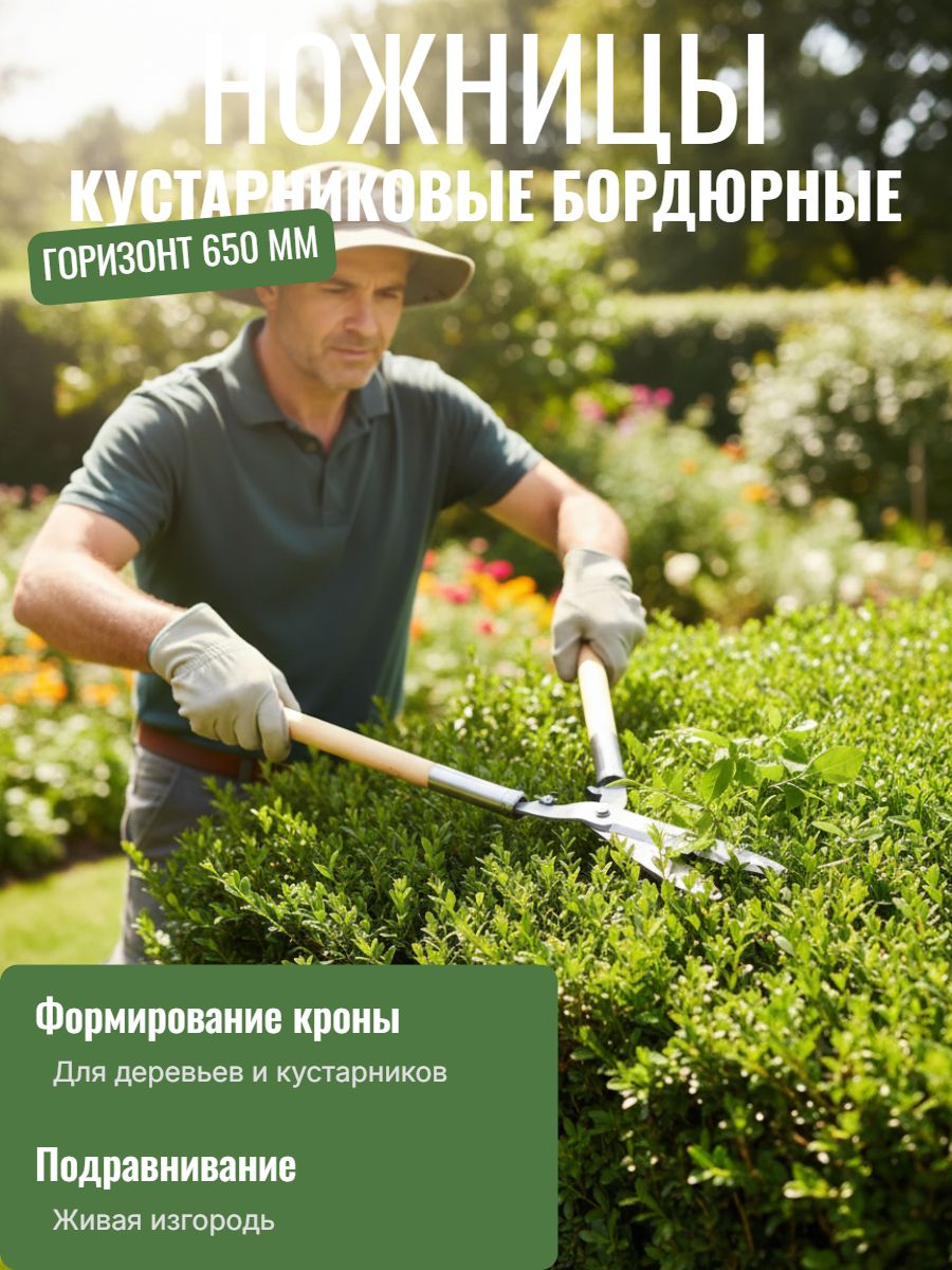 Ножницы кустарниковые бордюрные Горизонт 650 мм