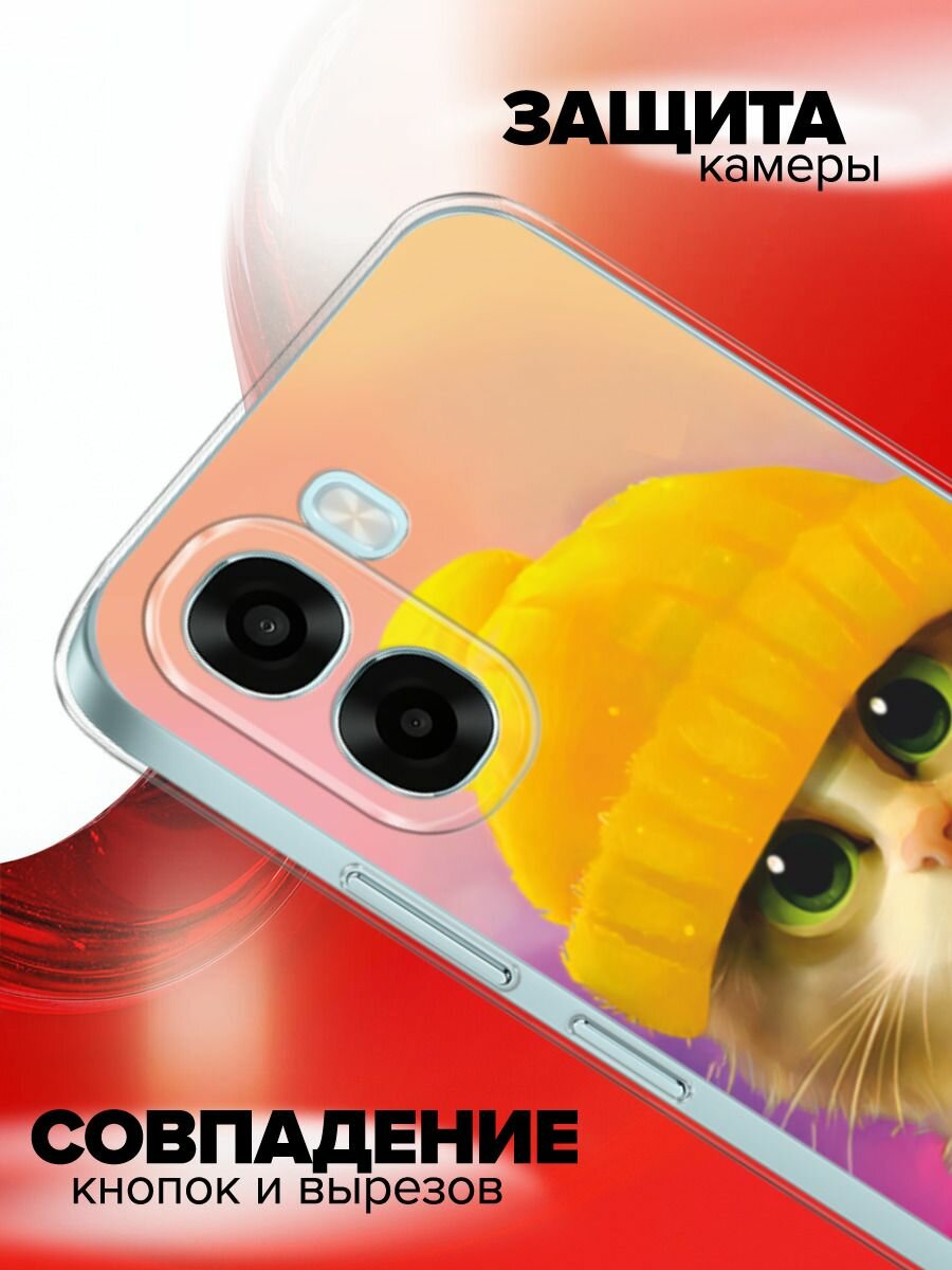 Силиконовый чехол на Oppo A6x / Оппо A6x с принтом Котёнок — фото 1