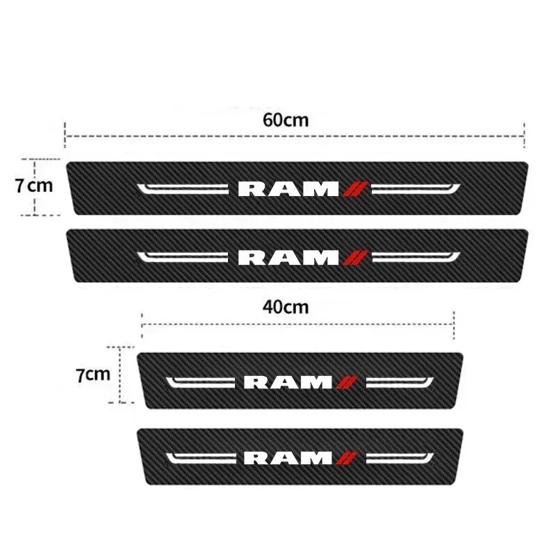 Для Dodge Ram 1500 2500, порог автомобиля из углеродного волокна, противоскользящие полоски на бампер, наклейка на порог багажника, накладка накладка, аксессуары