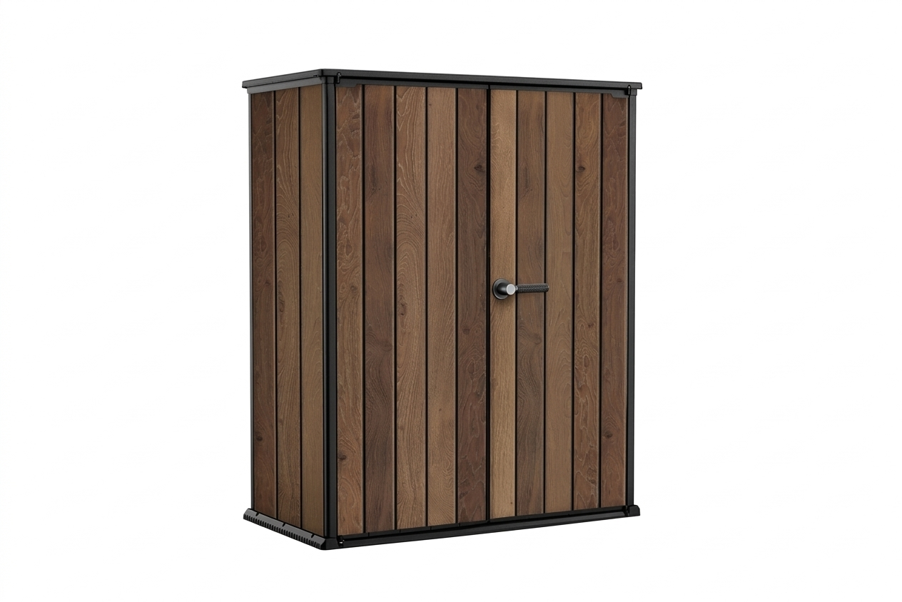 Шкаф уличный Keter Vertical Shed 1400 L Walnut (темно-коричневый - грецкий орех) (17212898)