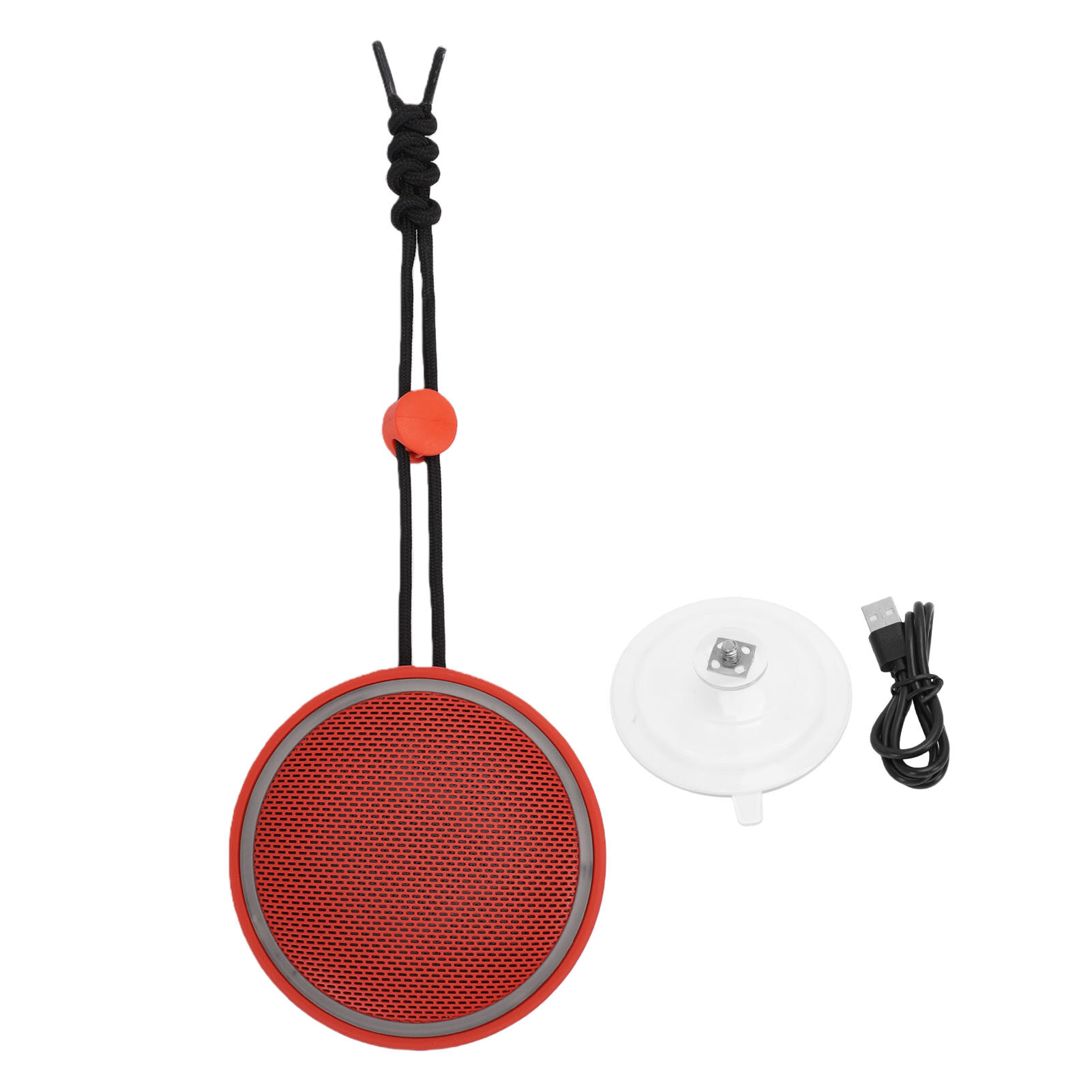 Bluetooth-Динамик Для душа Портативный True Wireless Stereo с Присоской и Шнурком RGB Lighting IPX6 Водонепроницаемый Красный