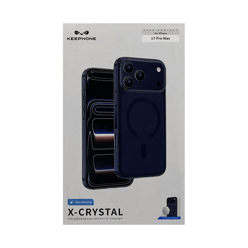 Чехол накладка 17 Pro Max KEEPHONE X-CRYSTAL Magsafe синий
