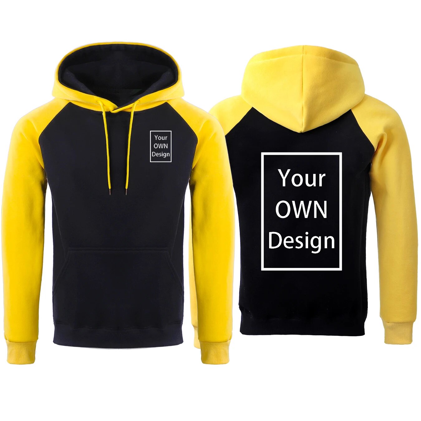 Teekossc Реглан толстовка с капюшоном 4 цвета Желтый, М, Yellow Black