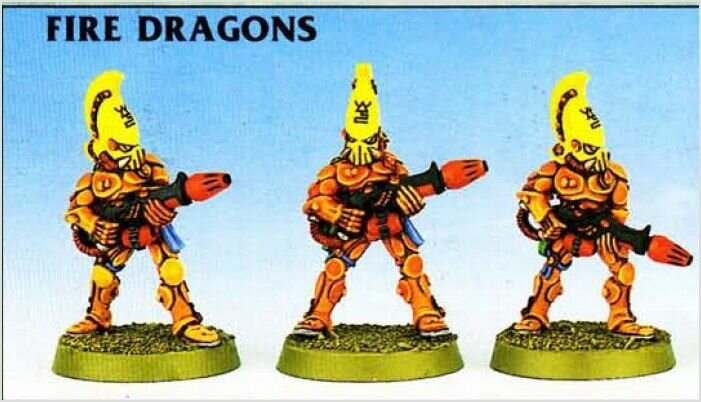 Fire Dragon. С подставками. Warhammer 40.000