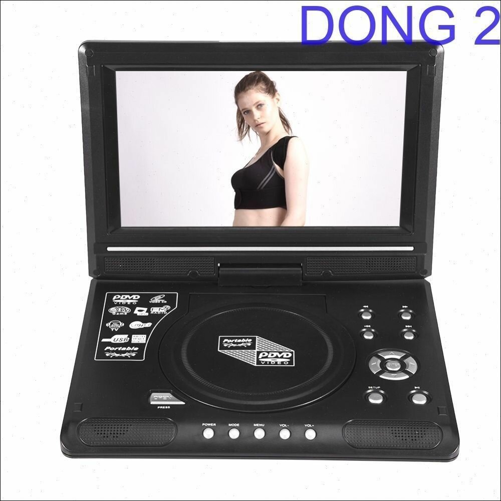9,8-дюймовый портативный мобильный DVD с мини-телевизором, HD-плеером, встроенной аккумуляторной батареей, поддержкой SD-карты/USB-порта/DVD