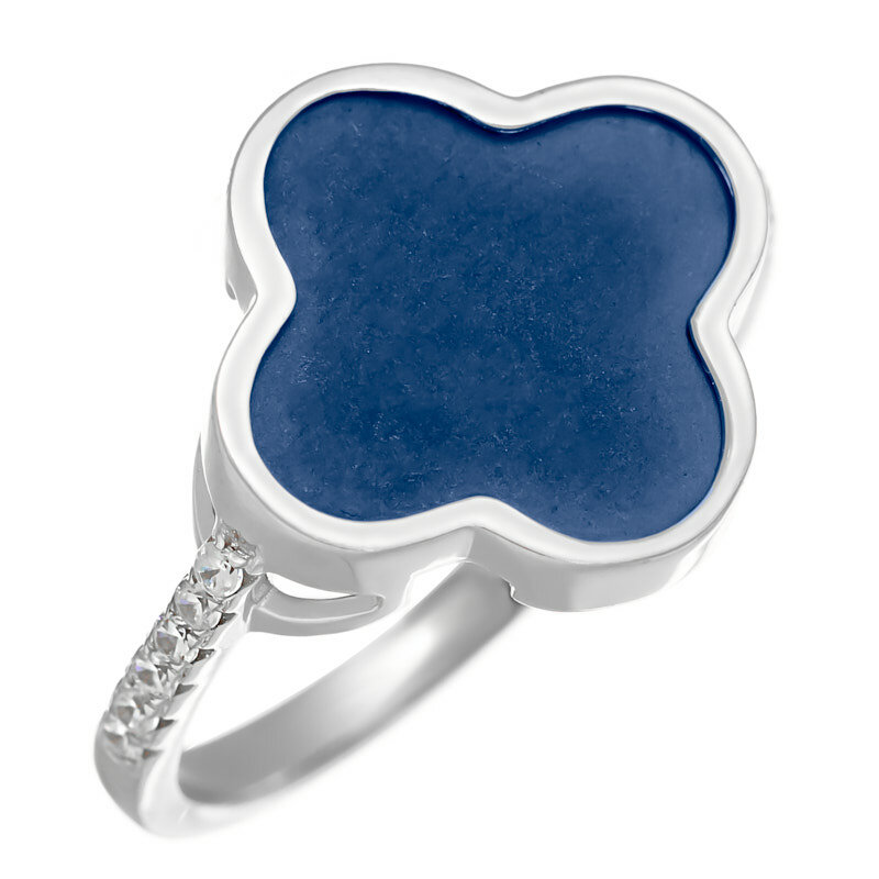 Кольцо, серебро, 925 проба, фианит, керамика