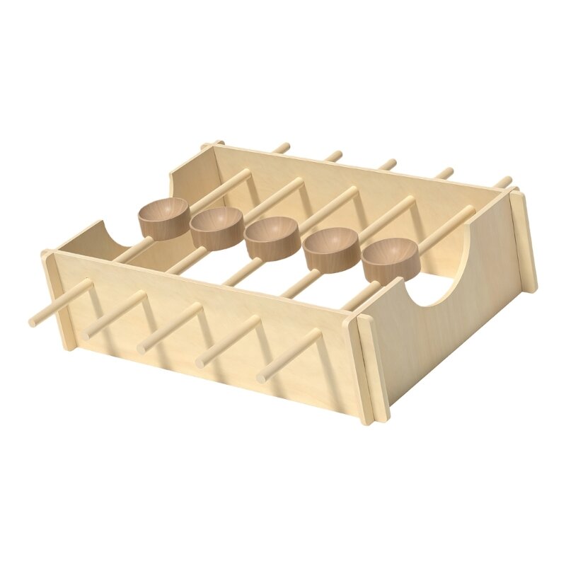 Деревянная Вращающаяся Настольная Игра Roling Ball Игрушка для Детей, Тренирующая Равновесие и Развивающая Мелкую Моторику