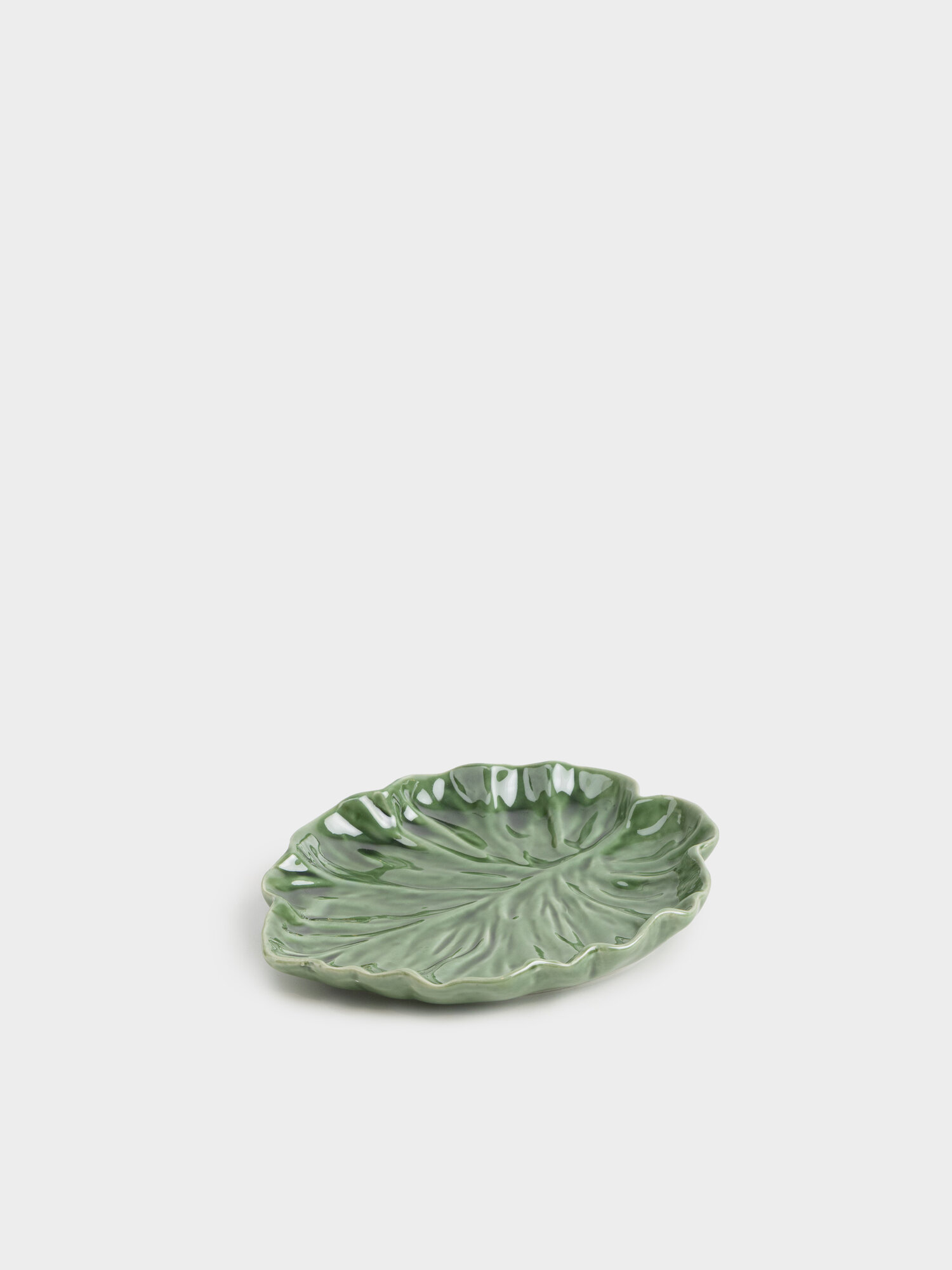 Блюдо декоративное, 19х16х3 см, фарфор P, зеленое, Тропический лист, Tropical, Kuchenland