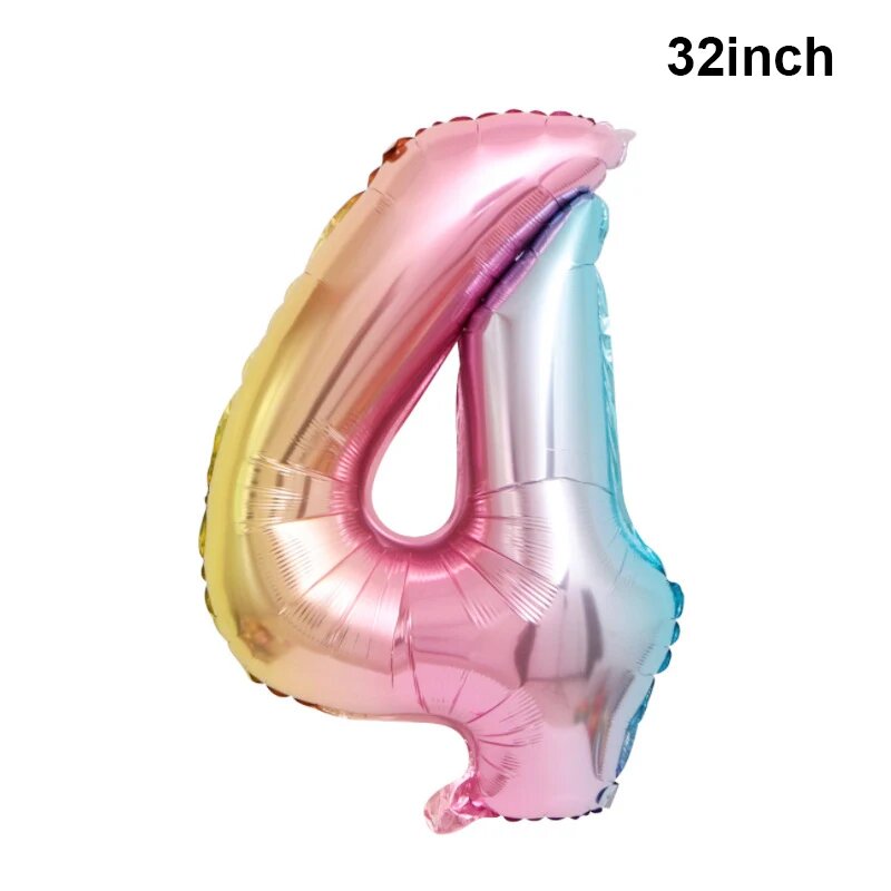 Фольгированный шар цифра 4, 32in, 1pc