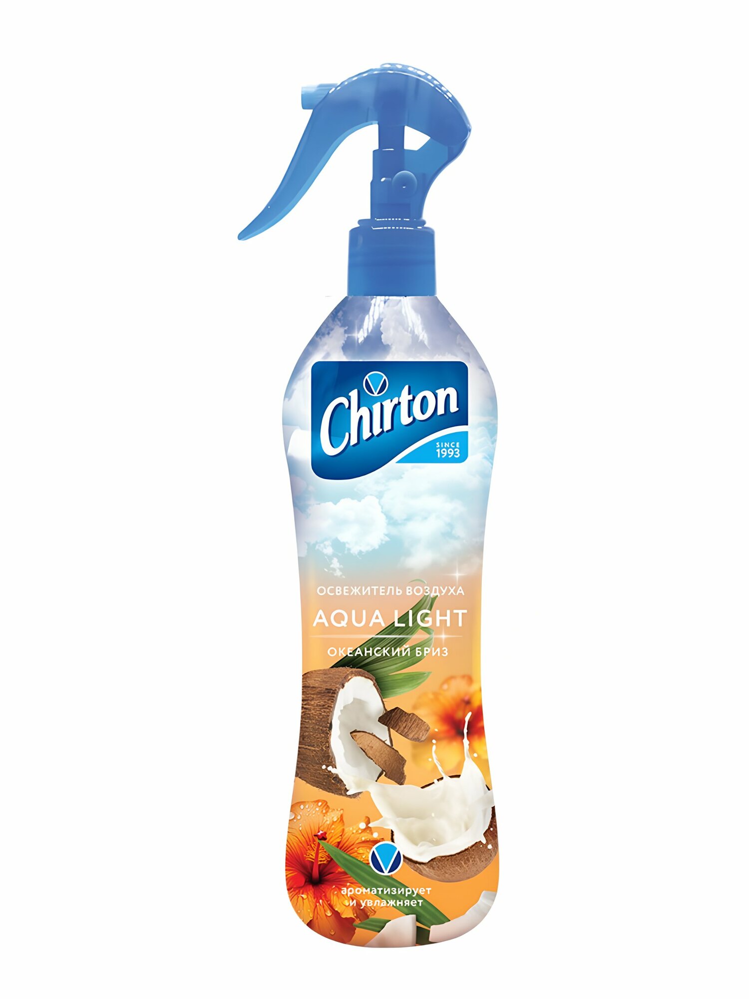 Освежитель воздуха Chirton Aqua Light Океанический бриз, 400 мл — эффективный спрей для устранения неприятных запахов